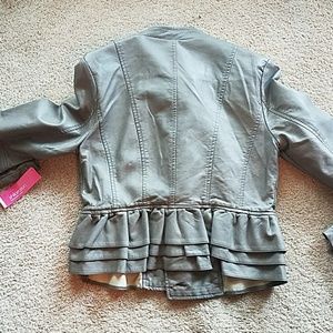 Xhilaration | Jackets & Coats | Nwt Ruffle Peplum Faux Leather Jacket ...
